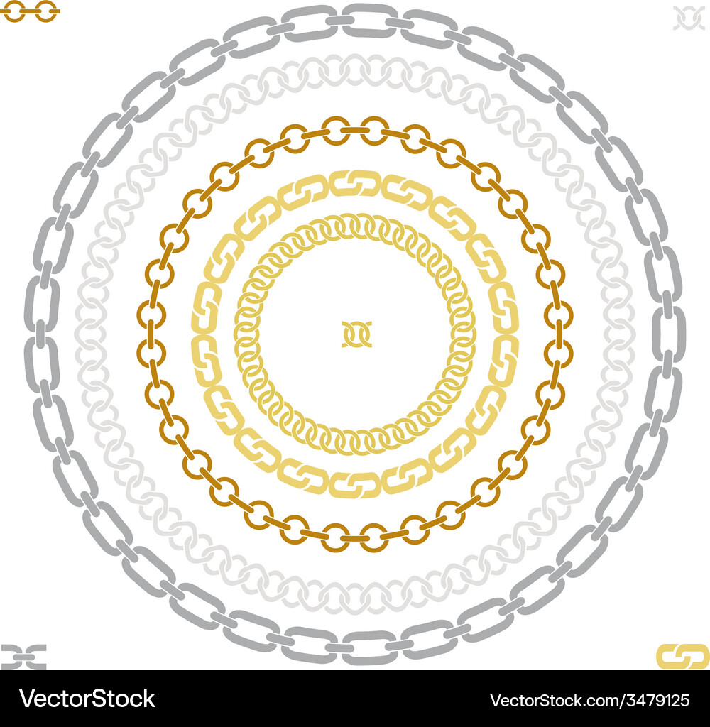 Set of 5 different shapes chains brushes No Vector Image