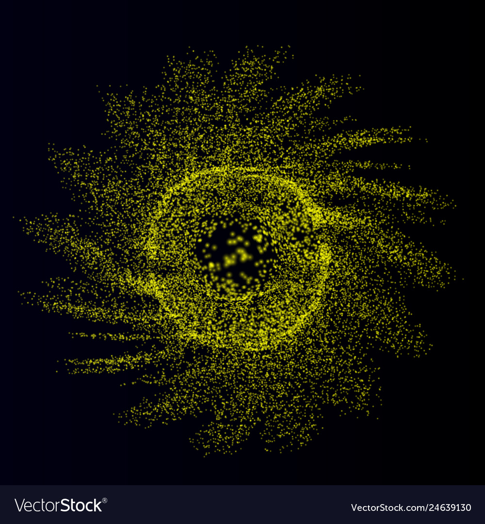 Array with dynamic emitted particles 3d Royalty Free Vector