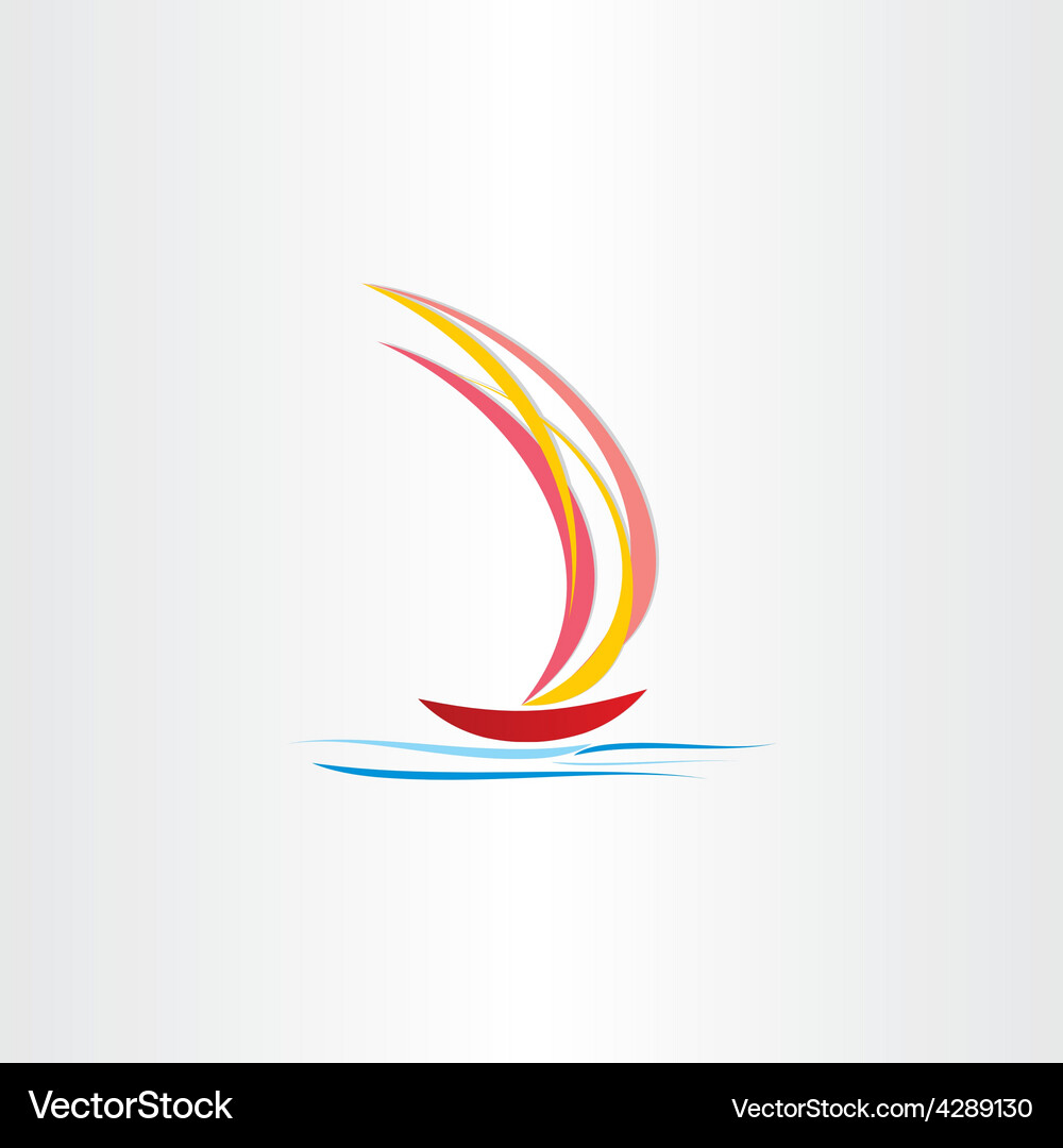 Boat sailing on sea abstract design Royalty Free Vector
