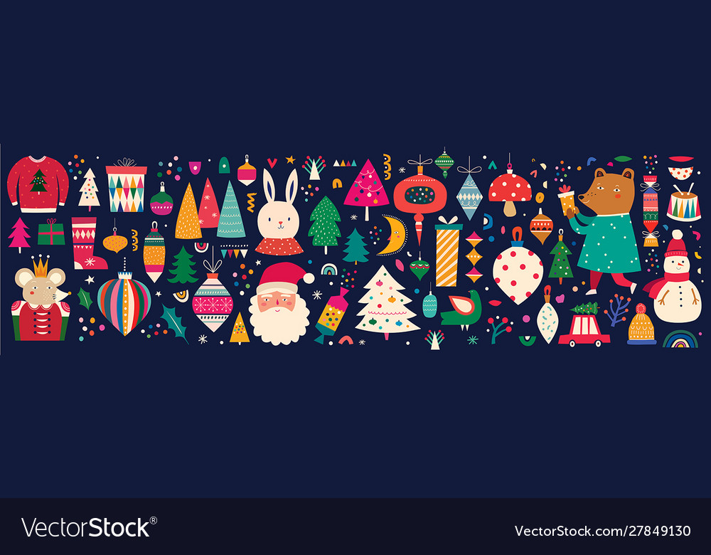 Christmas big set Royalty Free Vector Image - VectorStock