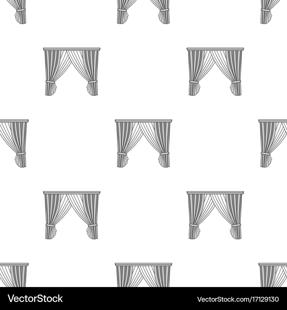 Curtains with drapery on the cornicecurtains Vector Image
