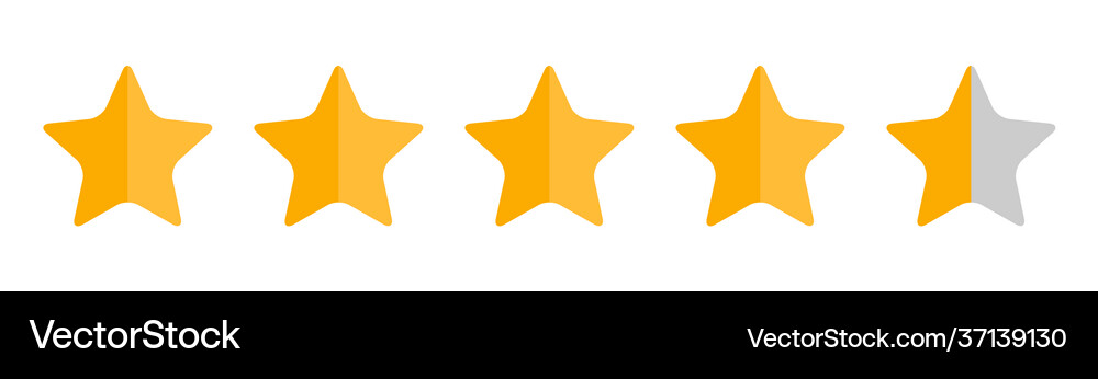 Four and half stars customer quality symbol Vector Image