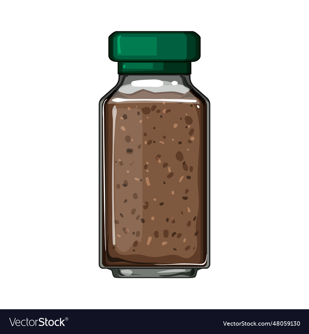 Instant coffee soluble cartoon Royalty Free Vector Image