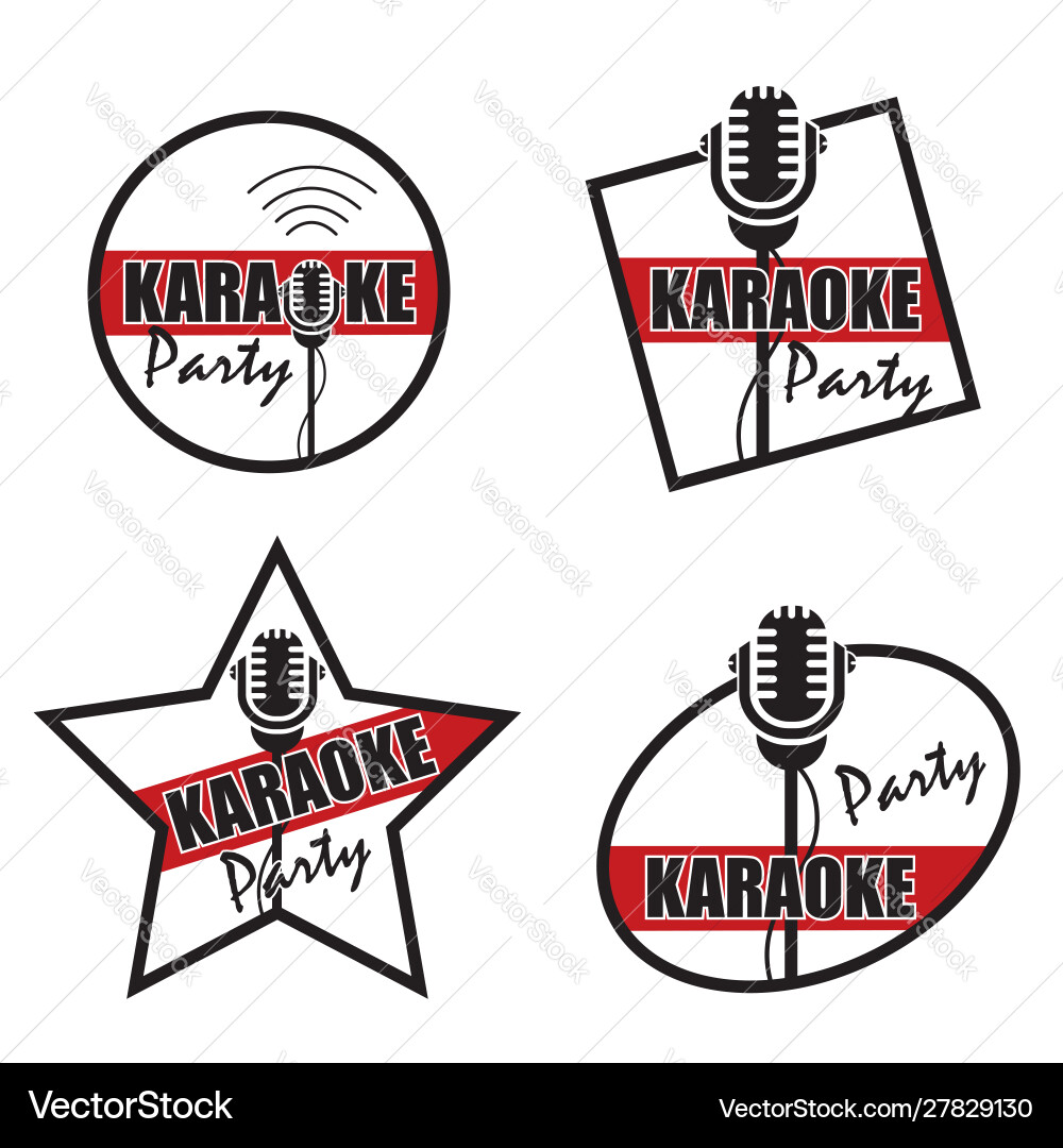 Karaoke party icons Royalty Free Vector Image - VectorStock