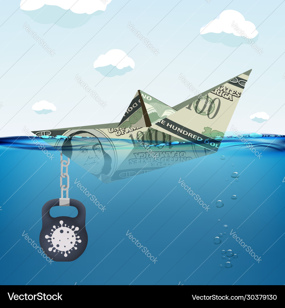 Paper boat made from dollar currency Royalty Free Vector