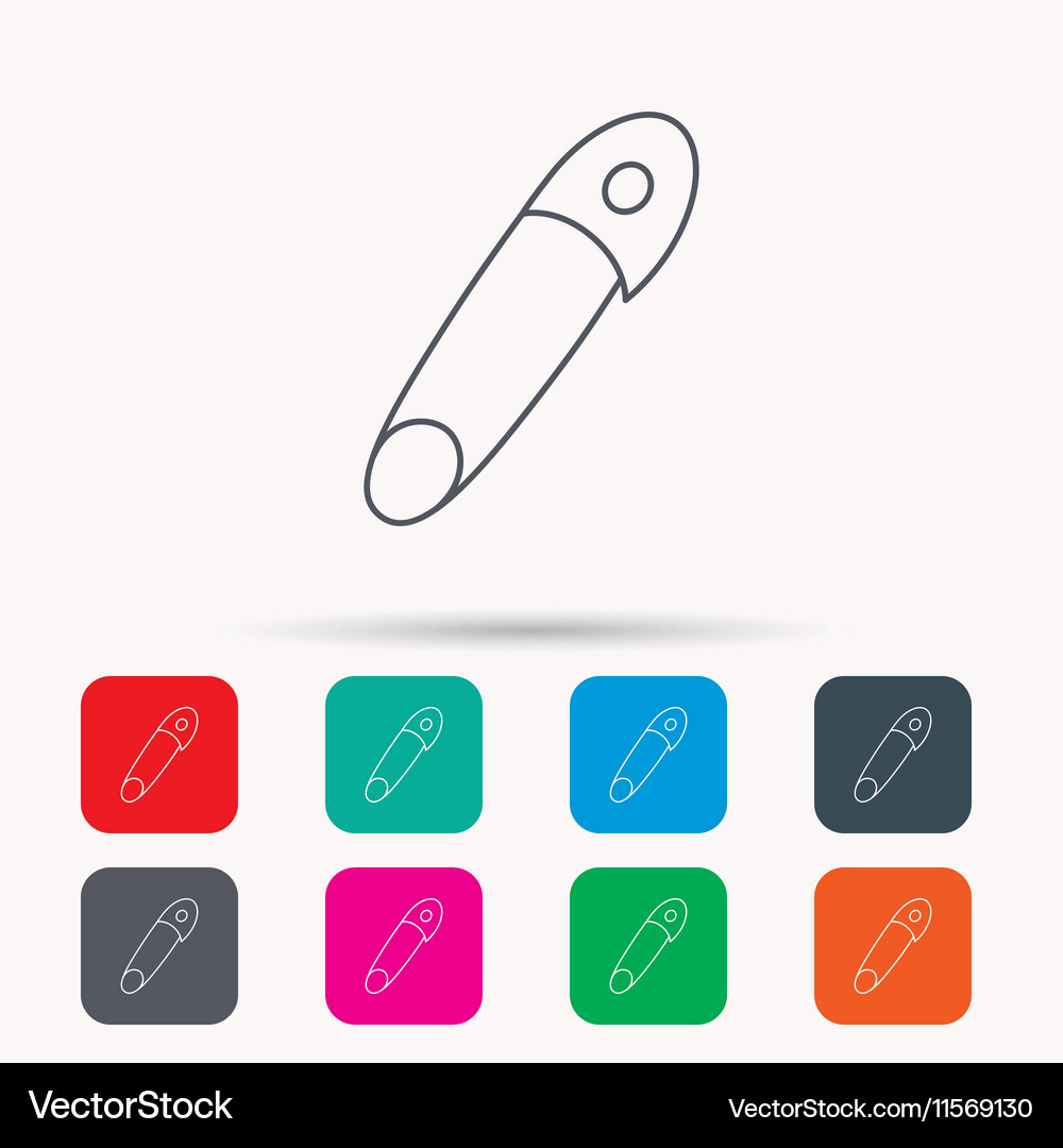 Pin icon stationery sign Royalty Free Vector Image