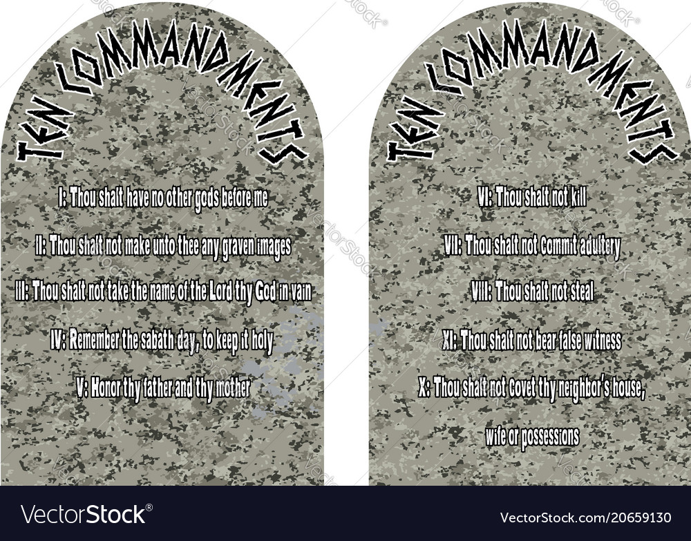 Ten commandments Royalty Free Vector Image - VectorStock