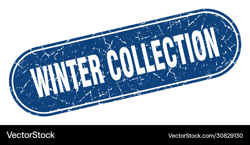 Winter collection sign grunge Royalty Free Vector Image