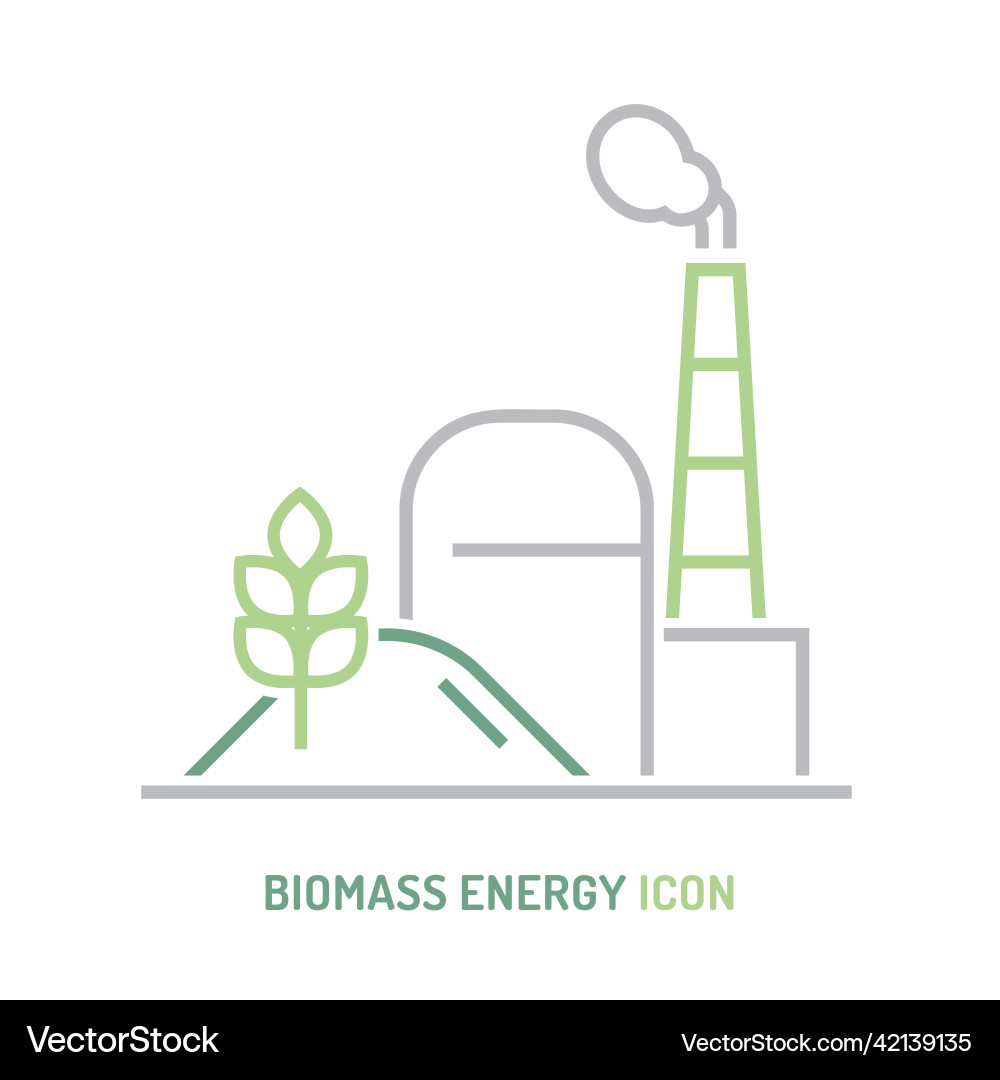 Biomass power station icon editable Royalty Free Vector