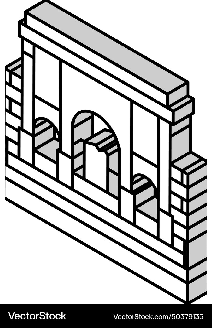 Carthage historic building isometric icon Vector Image