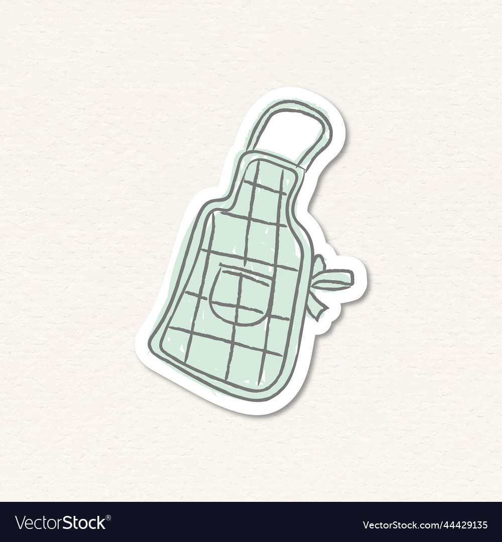 Doodle chef cloth apron sticker Royalty Free Vector Image