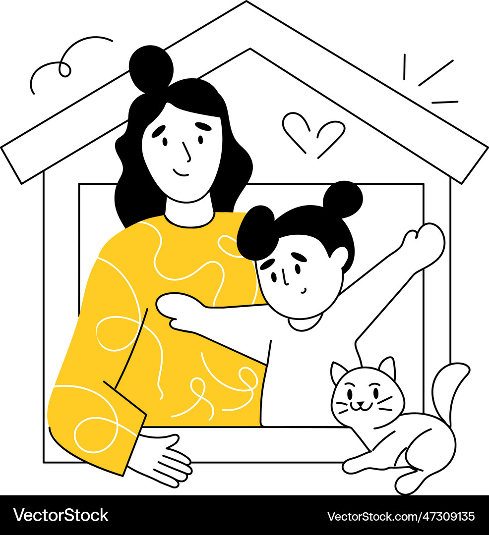 Family home Royalty Free Vector Image - VectorStock
