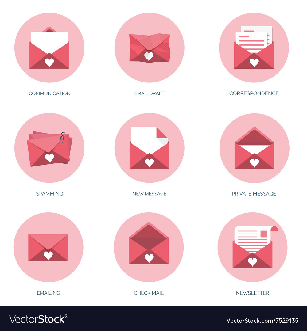 Flat background with envelope Royalty Free Vector Image