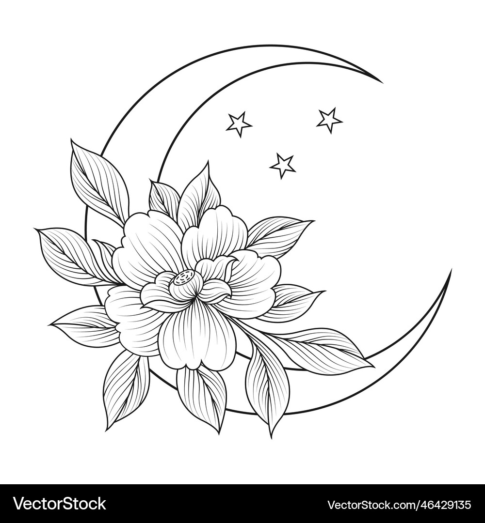 Floral coloring pages coloring background Vector Image