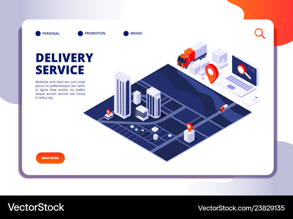 Isometric delivery concept logistic truck Vector Image