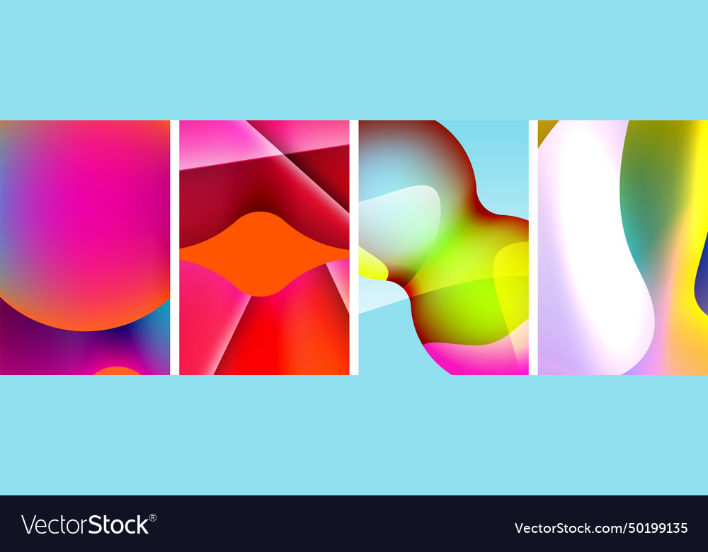 Liquid abstract shapes with gradient colors Vector Image