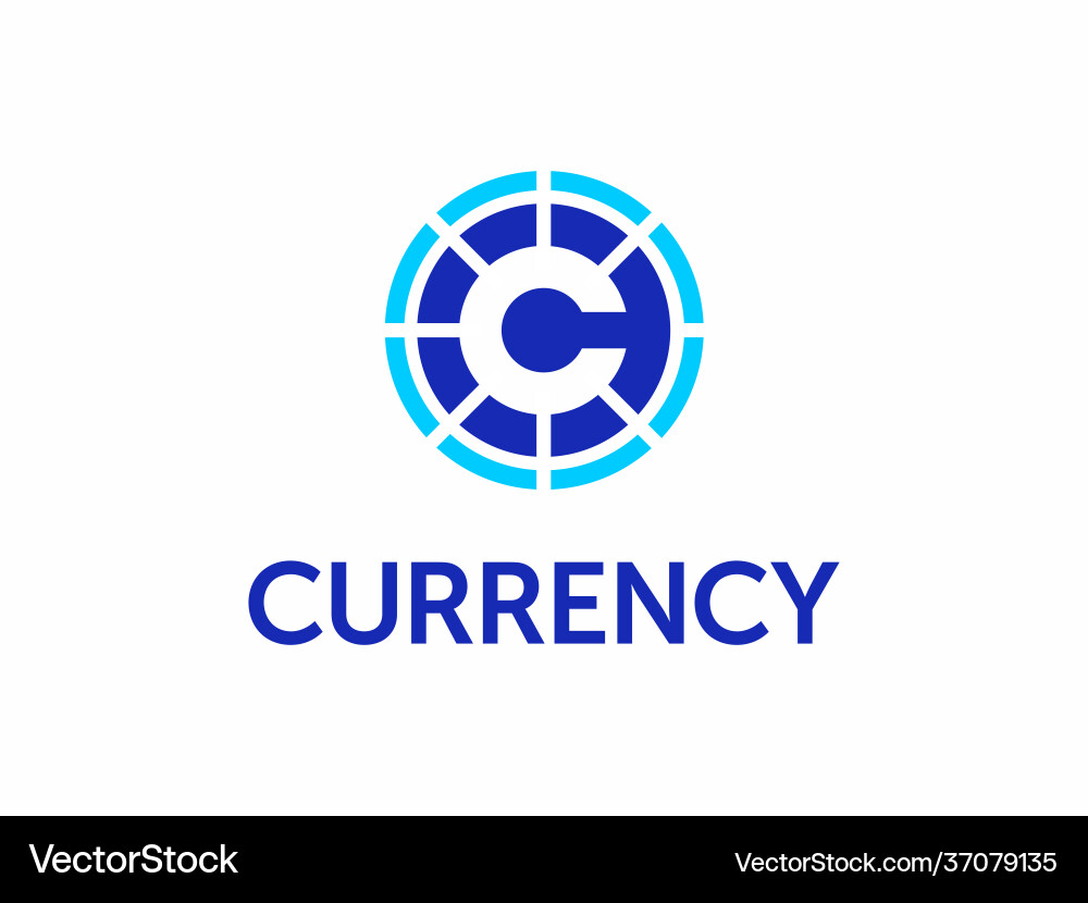 Modern professional logo currency in blue Vector Image