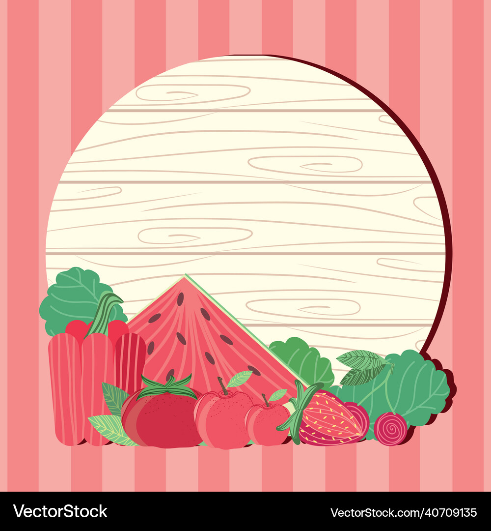 Red fruits and vegetables Royalty Free Vector Image