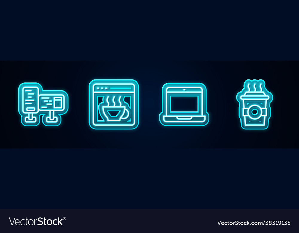 Set line computer monitor screen software laptop Vector Image Set line computer monitor screen software laptop Vector Image