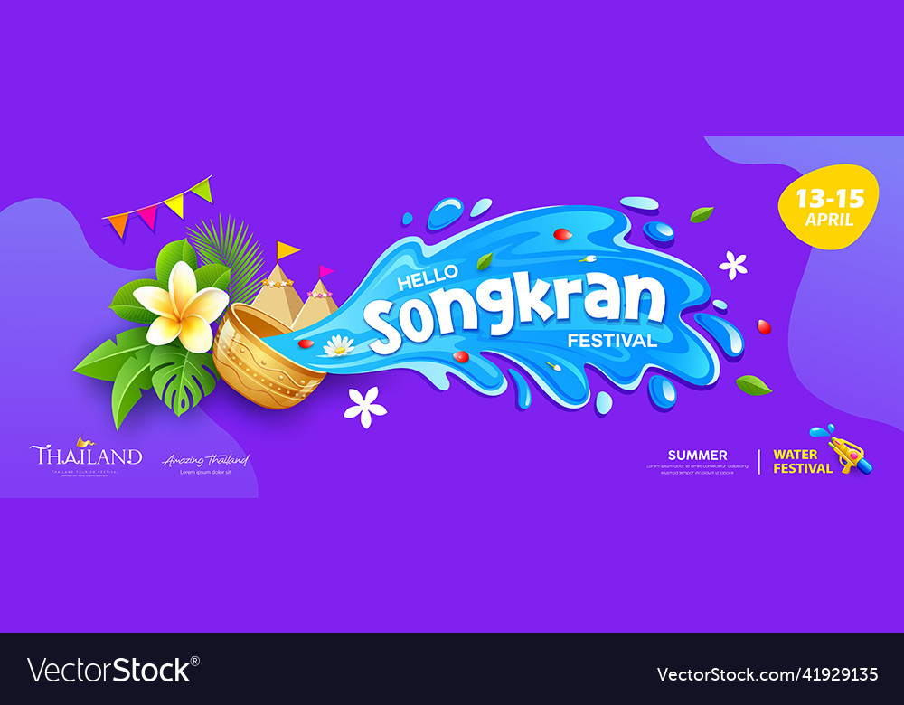 Songkran festival thailand water splashi Vector Image