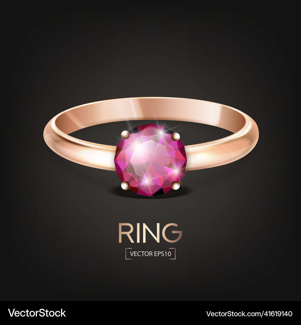 3d realistic golden metal wedding ring Royalty Free Vector