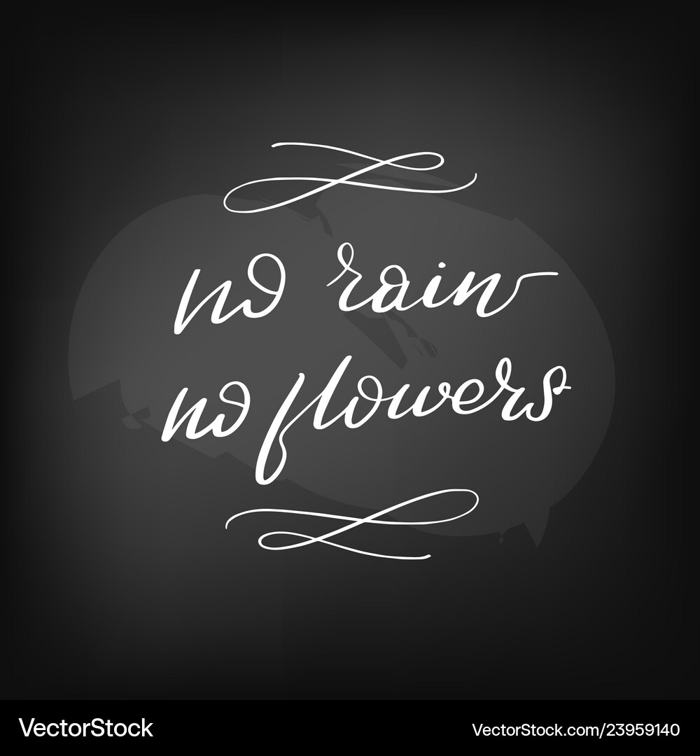 Chalkboard blackboard lettering no rain Royalty Free Vector