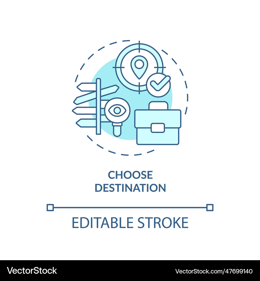 Choose destination turquoise concept icon Vector Image