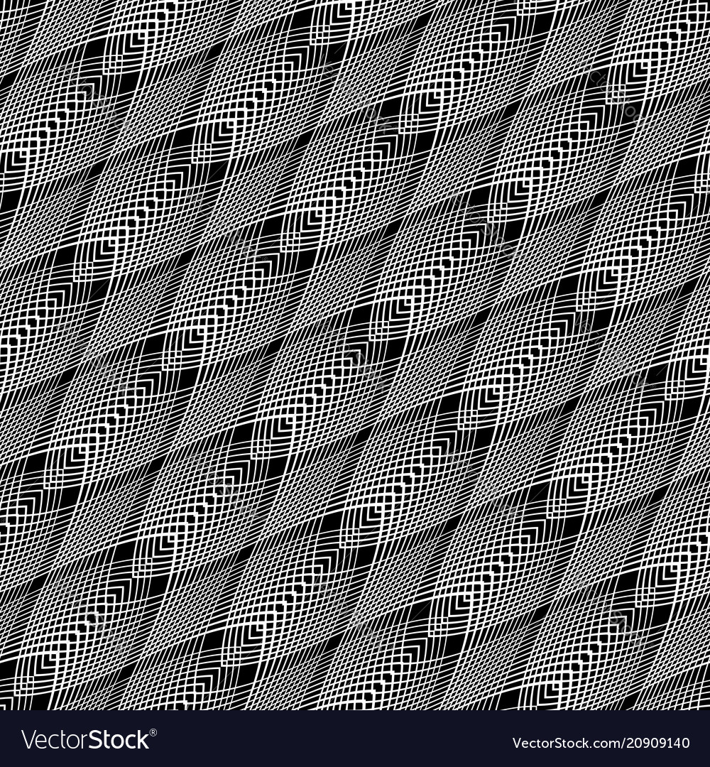 Design Seamless Monochrome Waving Pattern Vector Image