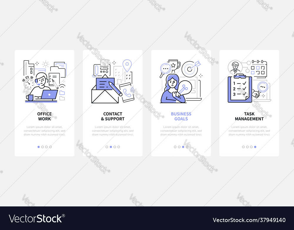 Efficient workflow - modern line design style web Vector Image