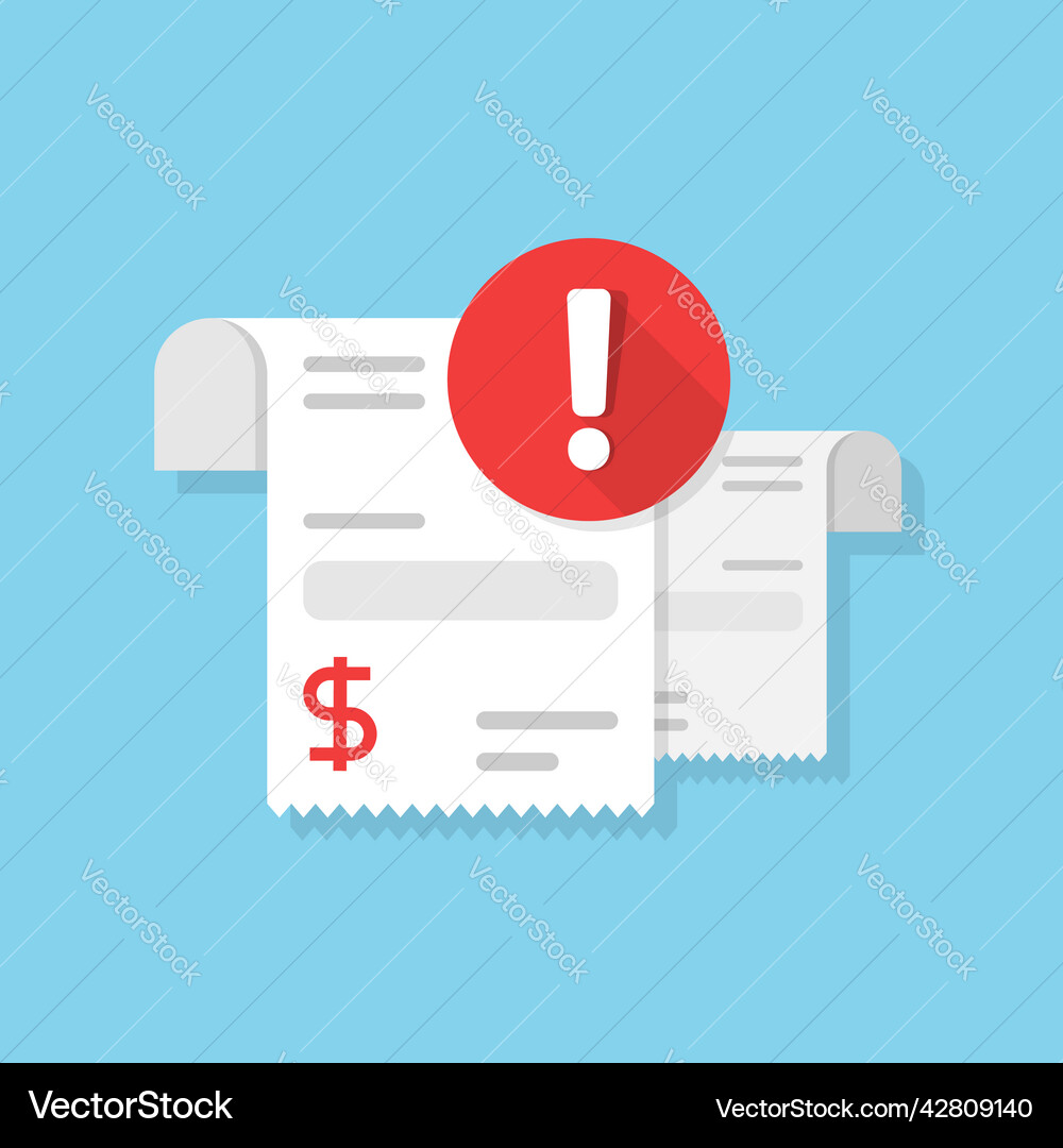 Fail payment icon in flat style declined money Vector Image