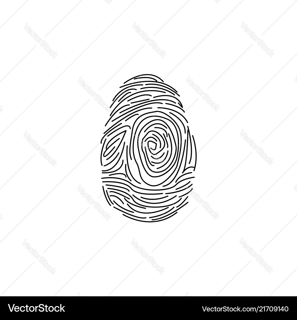 Fingerprint icon black on whi Royalty Free Vector Image