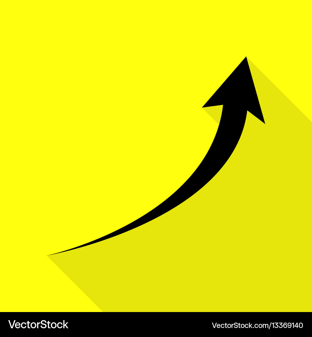 Growing arrow sign black icon with flat style Vector Image