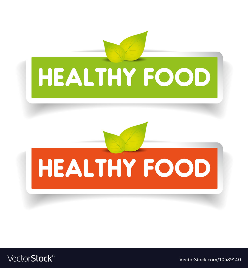 Healthy food label set Royalty Free Vector Image
