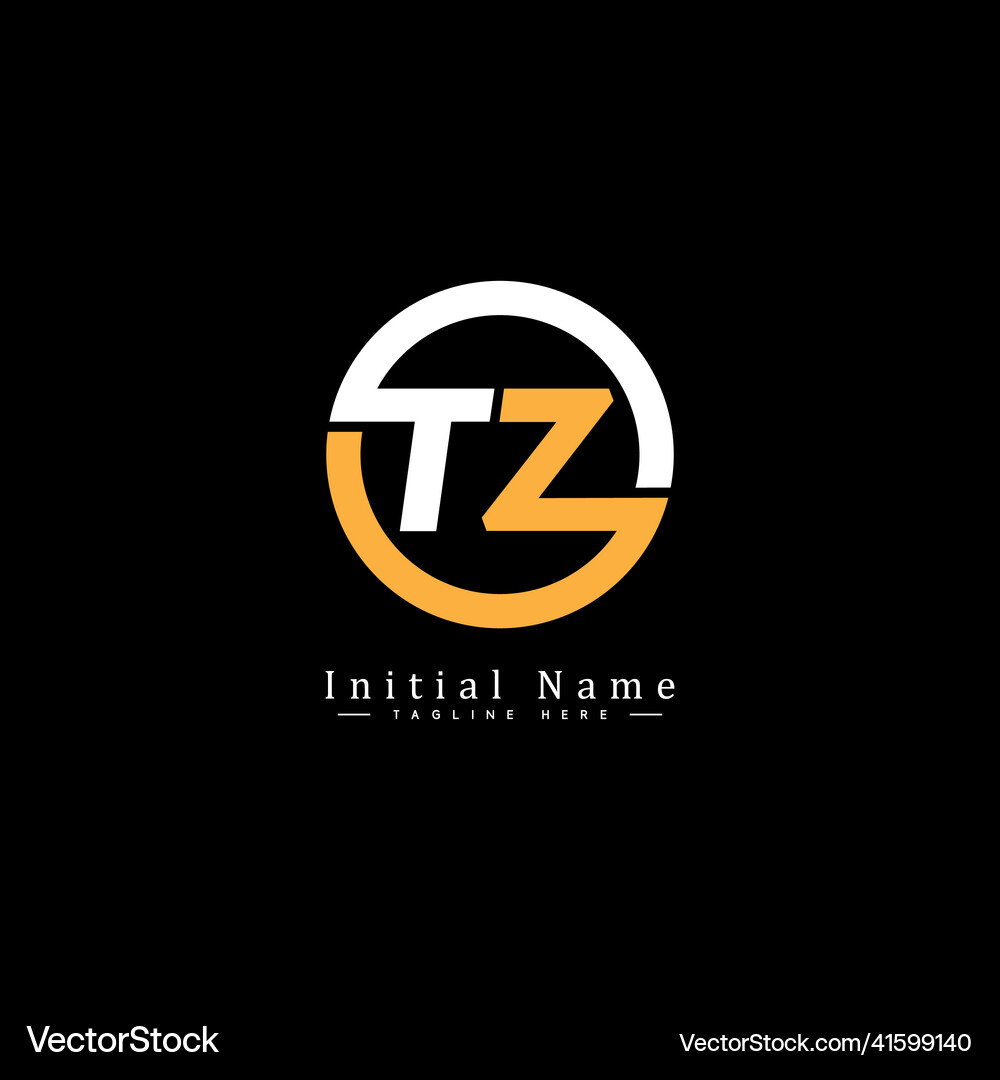 Initial letter tz logo - minimal business logo Vector Image
