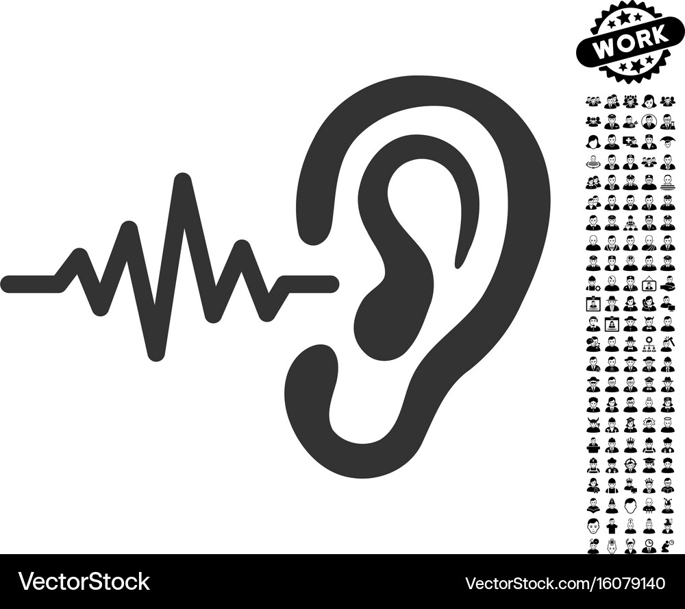 Listen icon with people bonus Royalty Free Vector Image