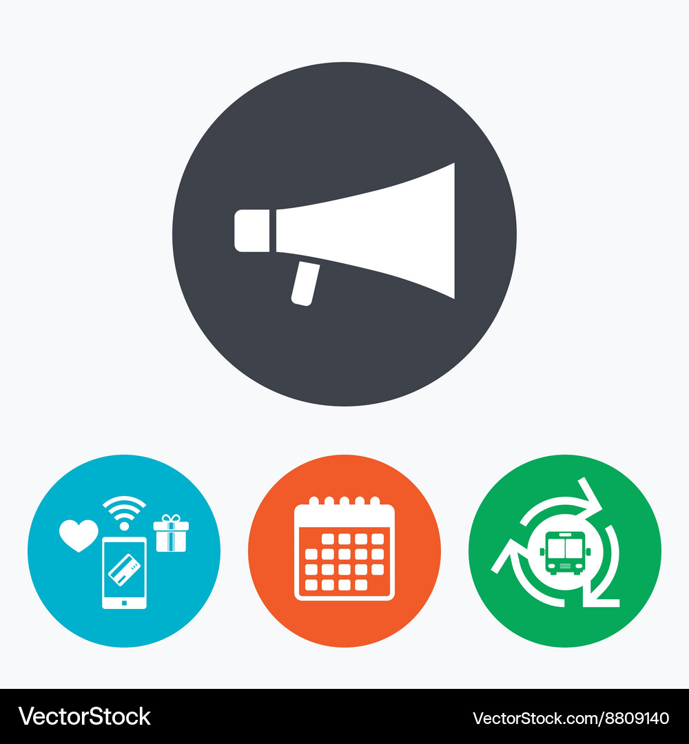 Megaphone sign icon loudspeaker symbol Royalty Free Vector