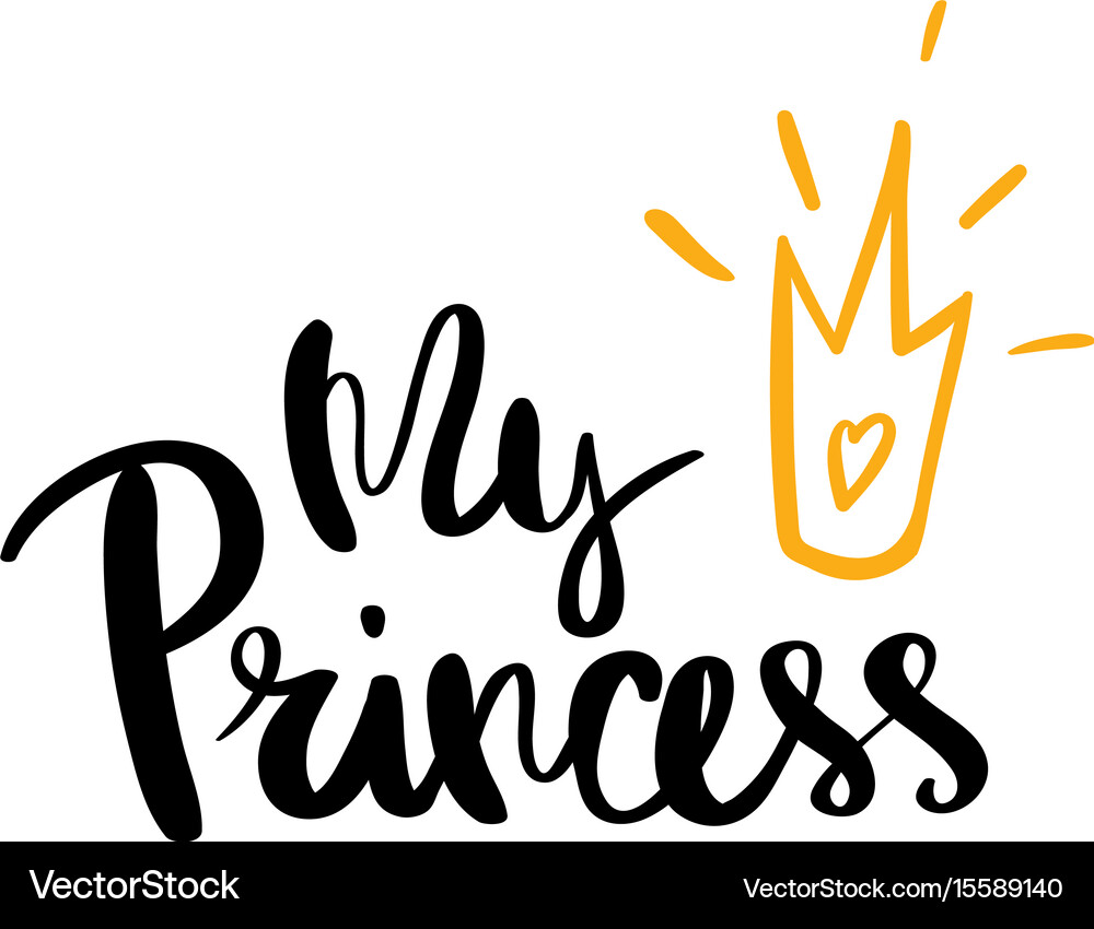 My princess calligraphy for typography Royalty Free Vector