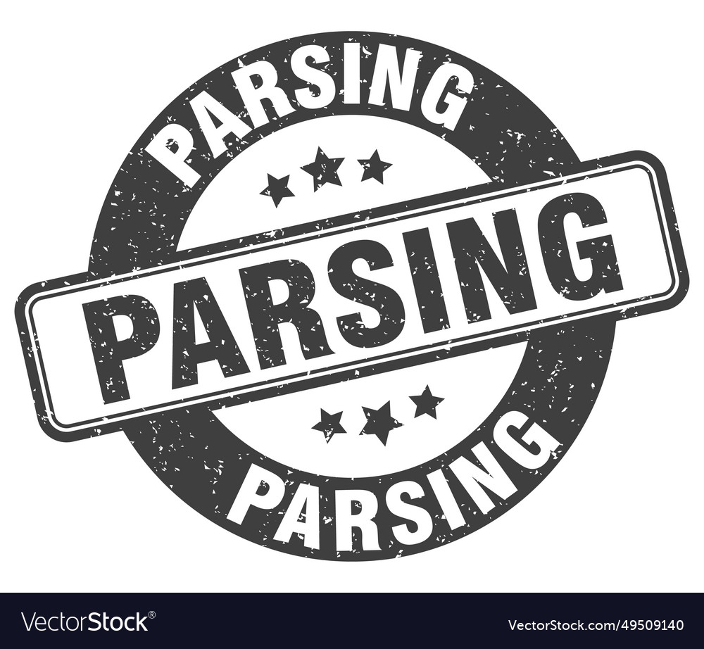 Parsing Stamp Label Round Grunge Sign Royalty Free Vector