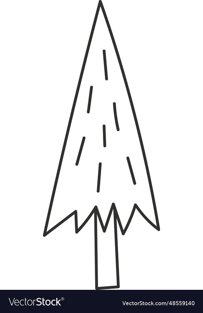 Pine tree doodle Royalty Free Vector Image - VectorStock