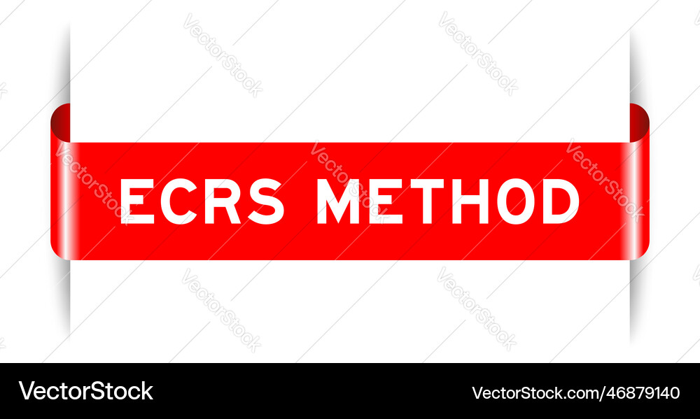 Red color inserted label banner with word ecrs Vector Image
