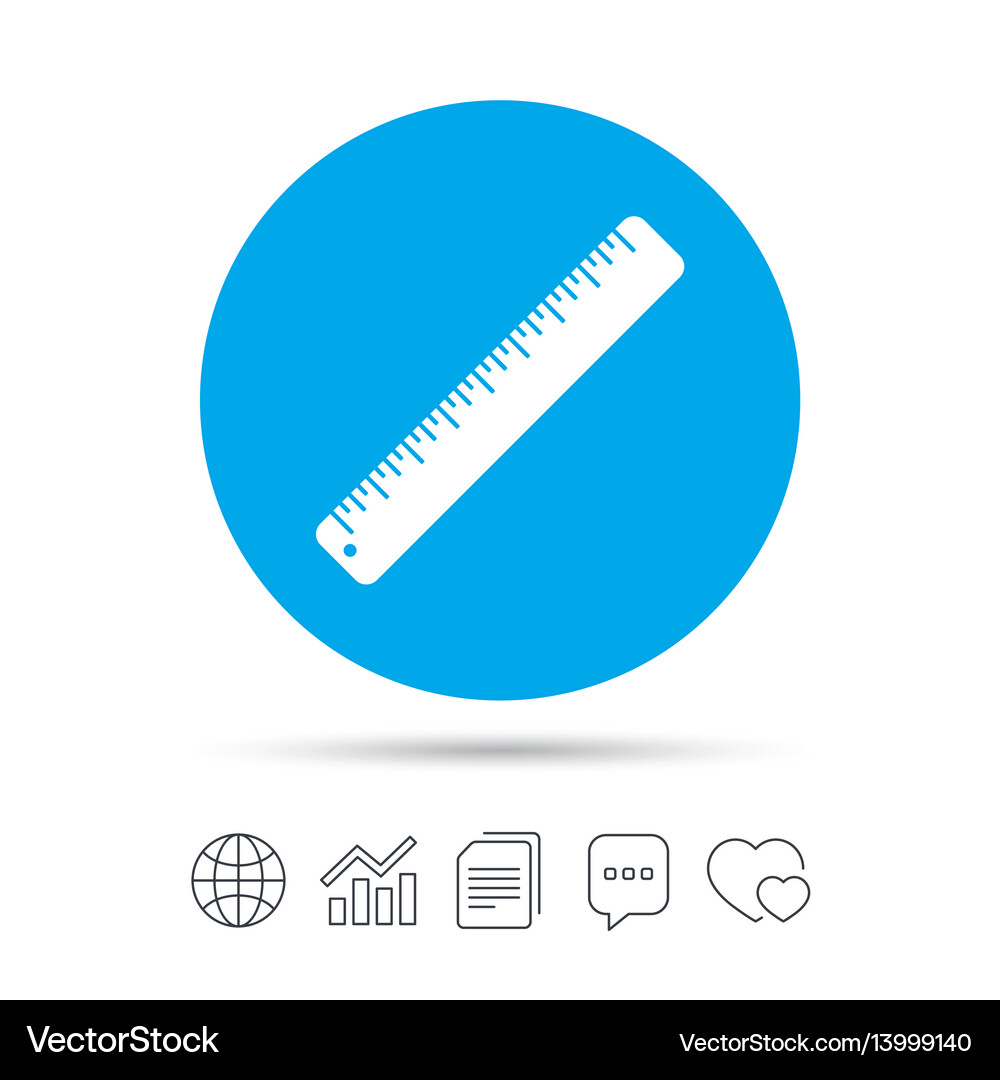 Ruler sign icon school tool symbol Royalty Free Vector Image