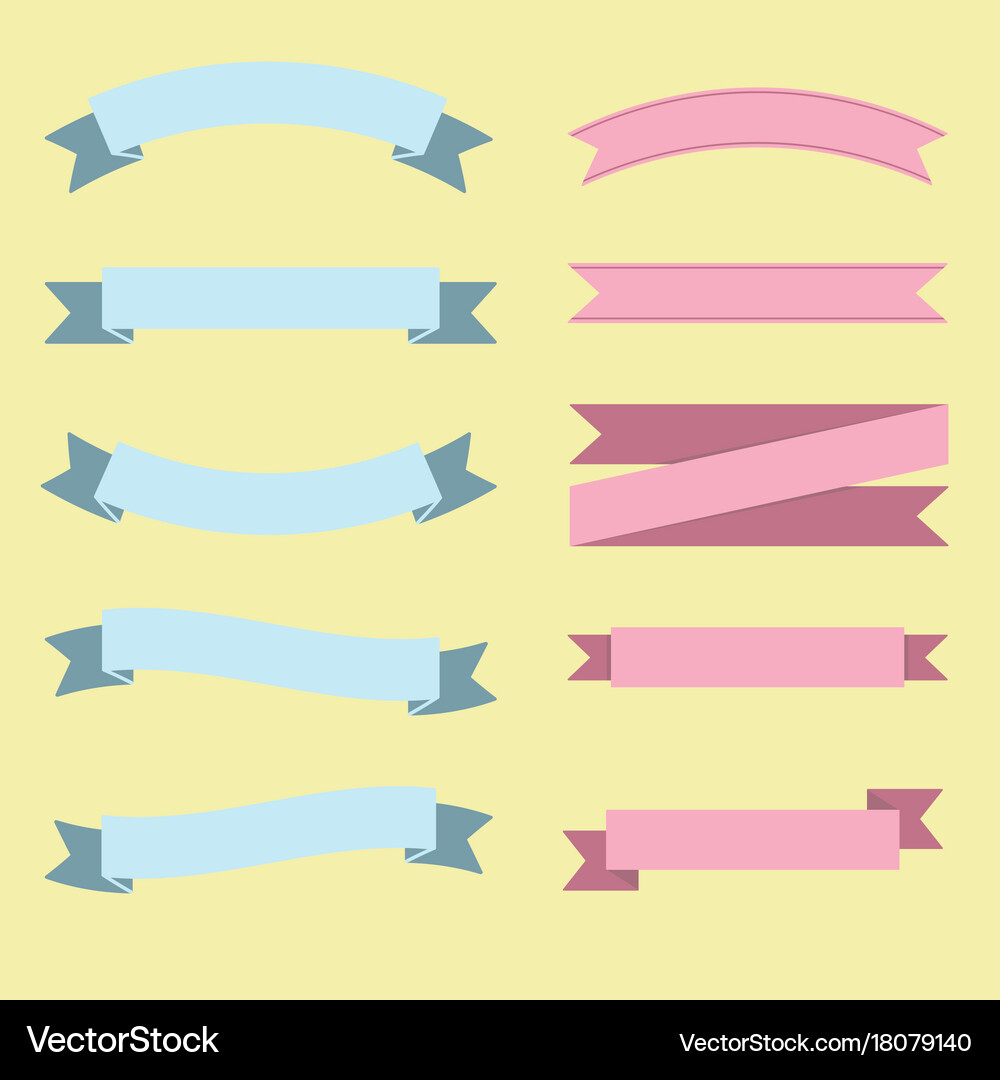 Set of flat ribbons Royalty Free Vector Image - VectorStock