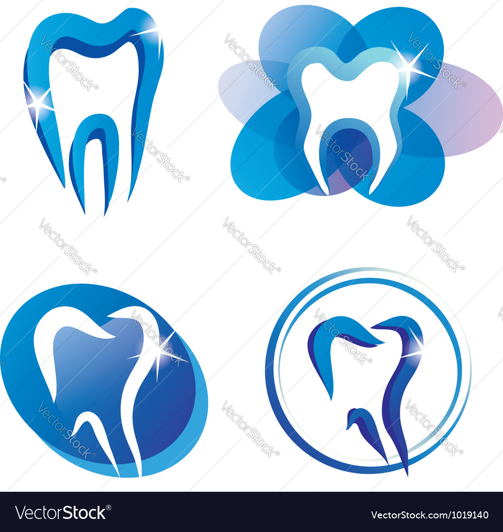 Teeth logo set Royalty Free Vector Image - VectorStock
