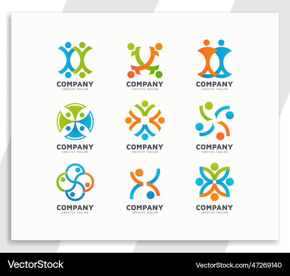 Unity or success people team logo design Vector Image