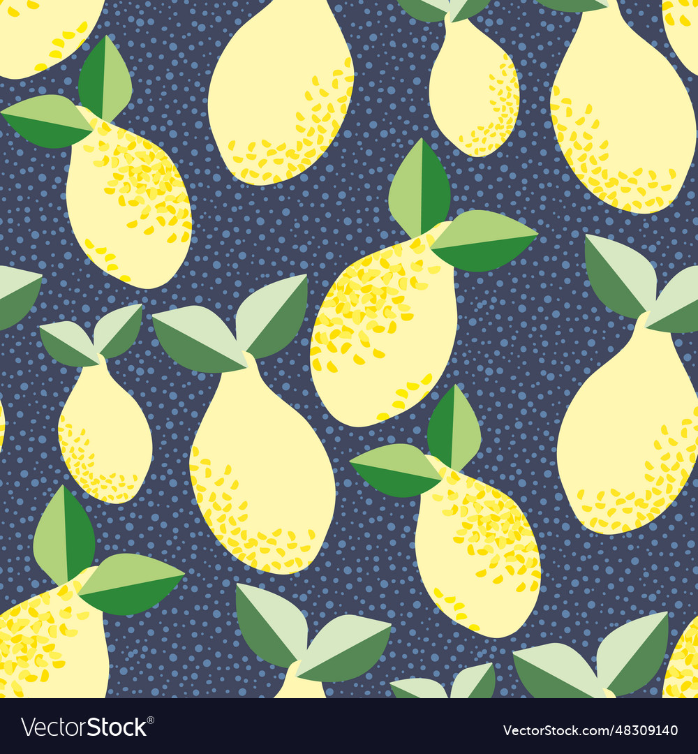 Vintage seamless lemon background pattern Vector Image