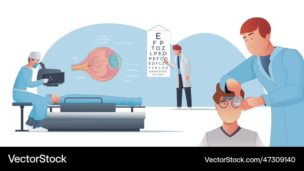 Vision correction flat Royalty Free Vector Image