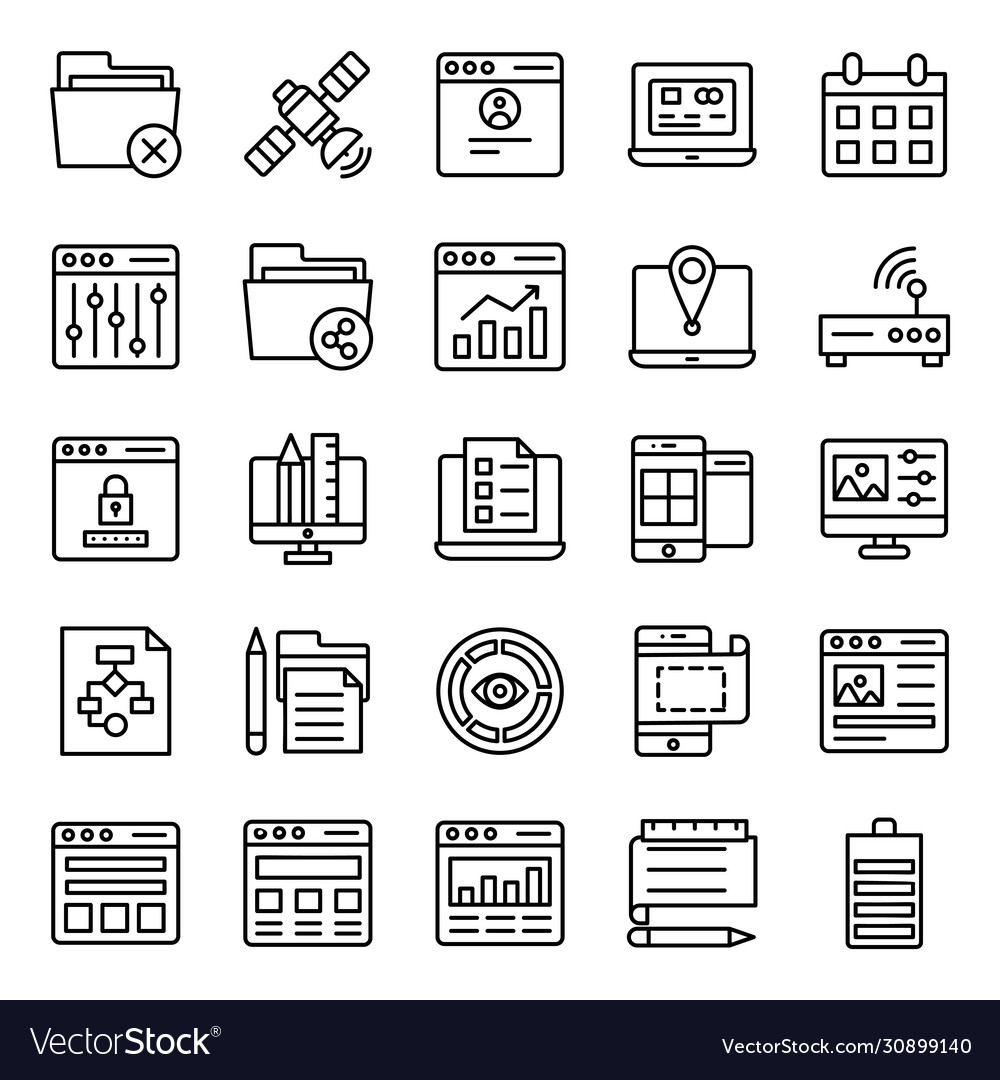 Web layout line pack Royalty Free Vector Image