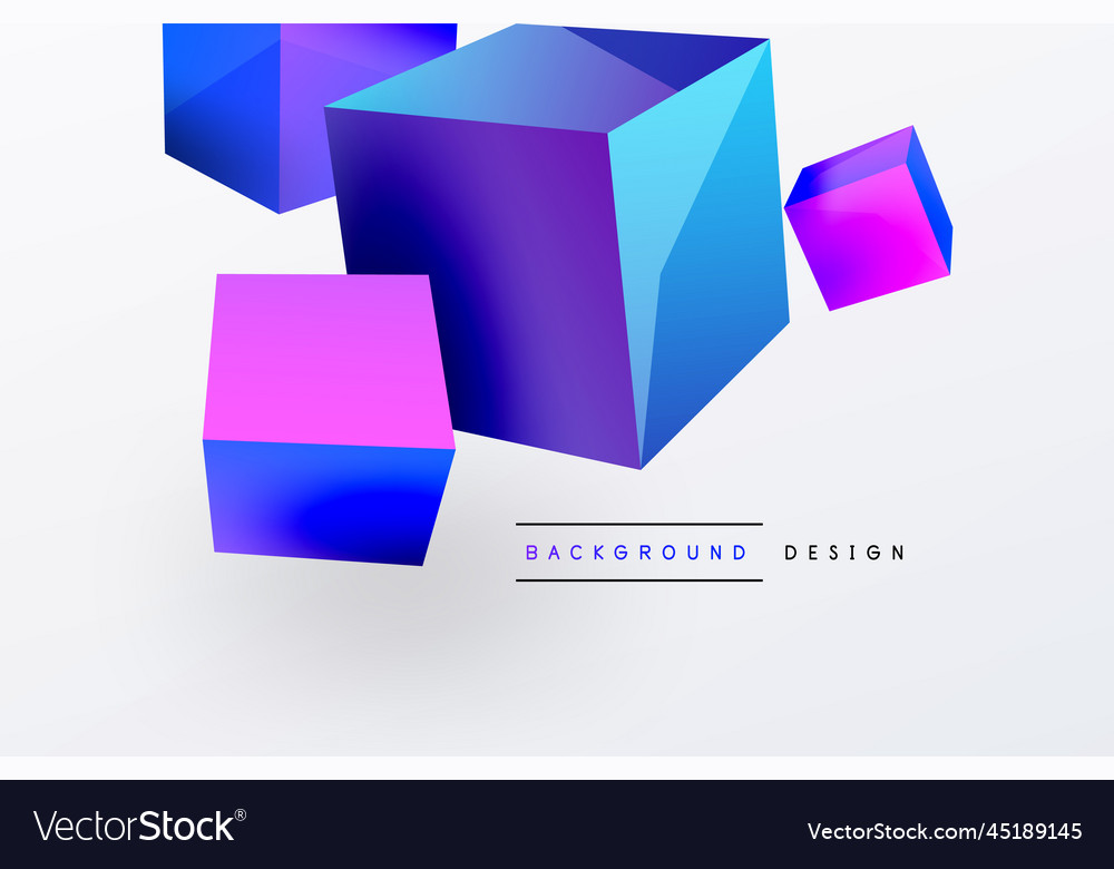 3d cubes abstract background composition Vector Image