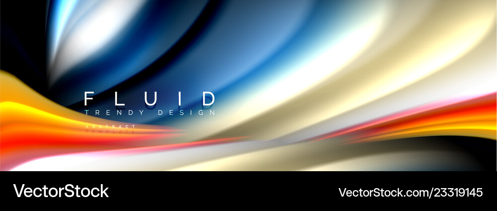 Bright colorful liquid fluid lines on black Vector Image
