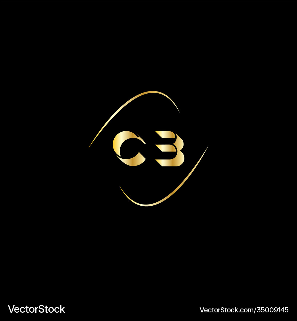 C b letter logo abstract design on black color Vector Image